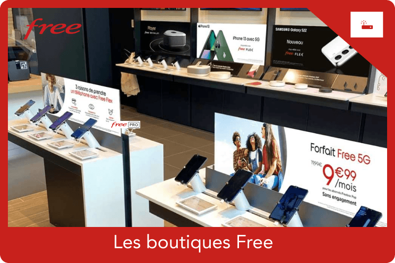 Les services et avantages proposés en boutiques Free